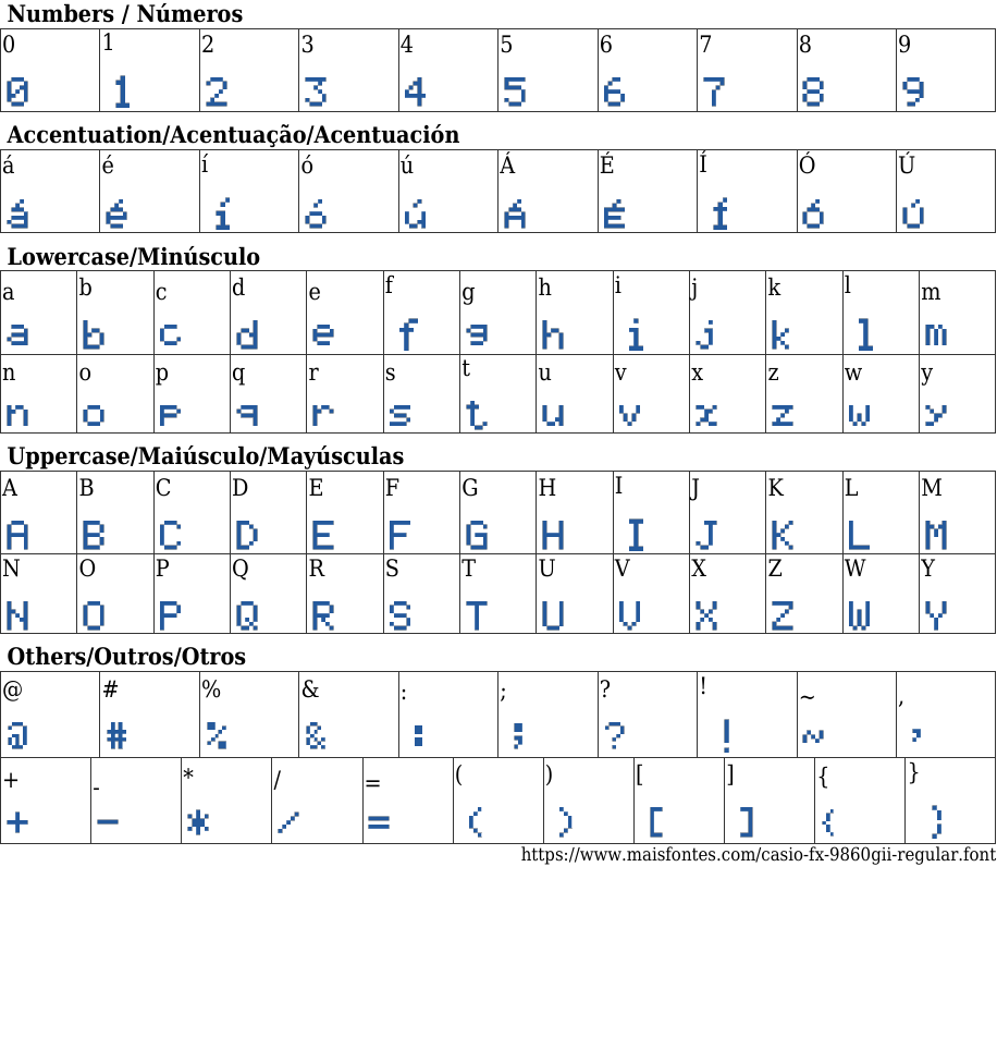 Casio fx 9860GII Regular: Free Font Download | MaisFontes