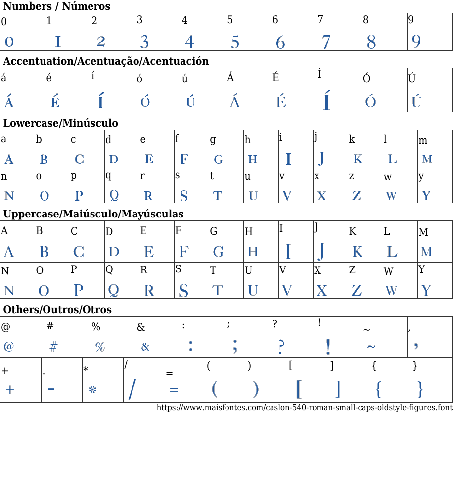 Caslon 540 Roman Small Caps Oldstyle Figures: Descargar Fuente Gratis ...