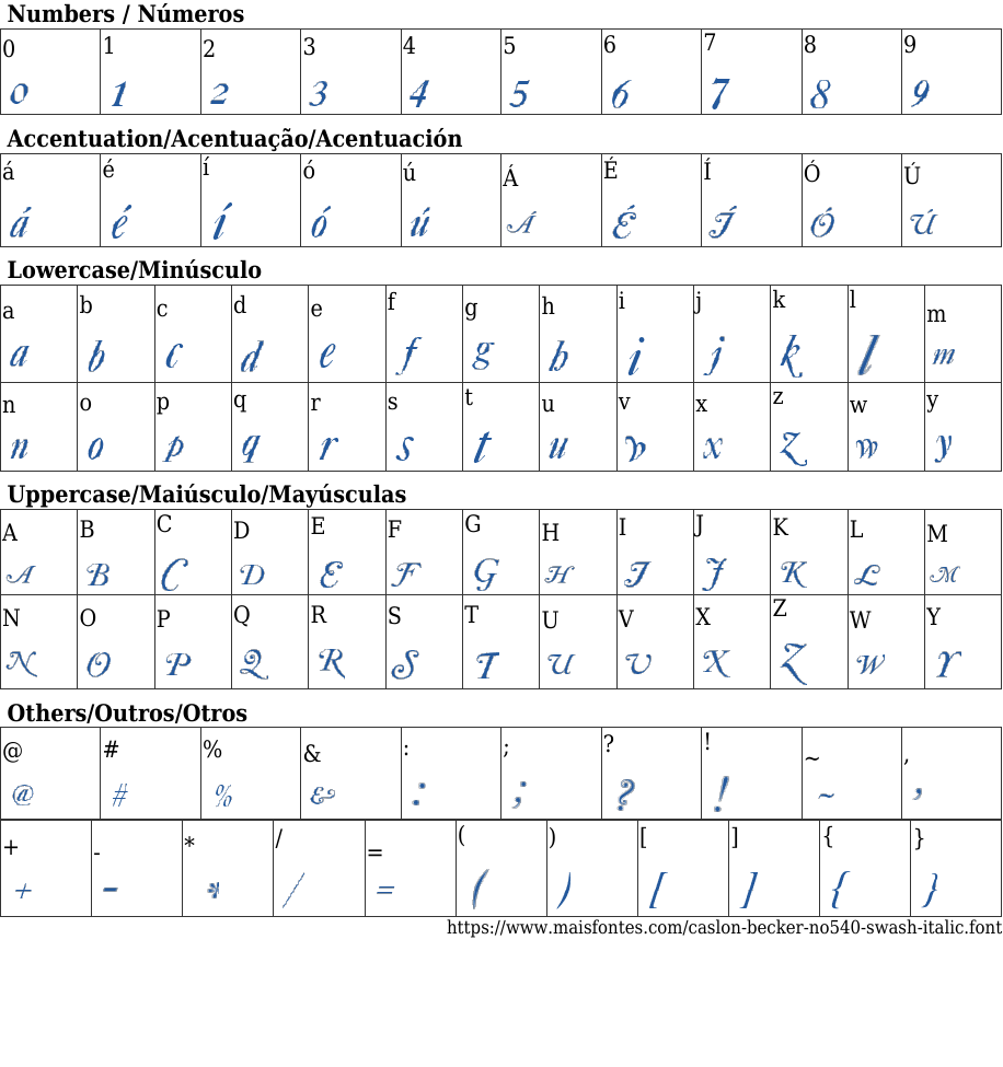 Caslon Becker 540 Swash Italic: Free Font Download | MaisFontes