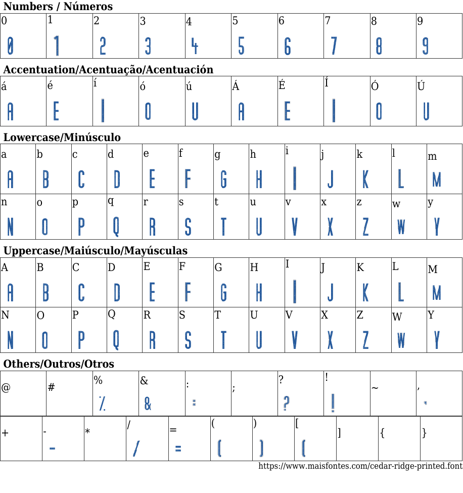 Cedar Ridge Printed: Free Font Download | MaisFontes