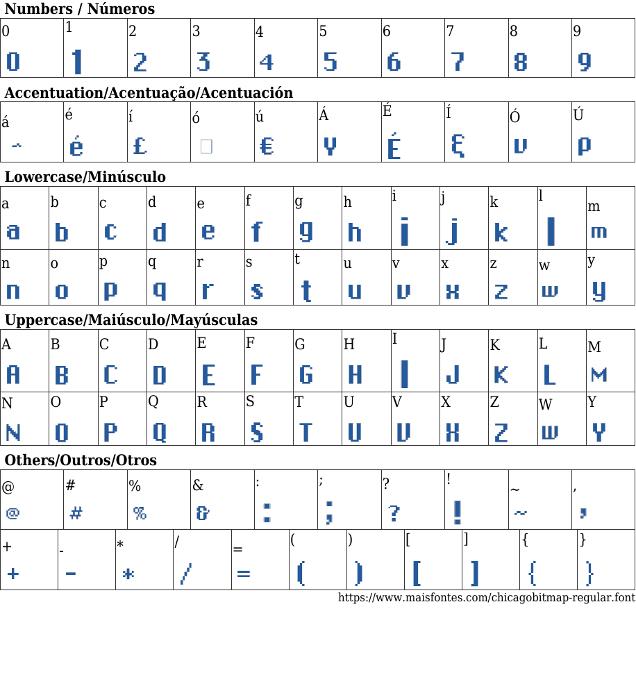Chicago Bitmap Regular: Free Font Download | MaisFontes