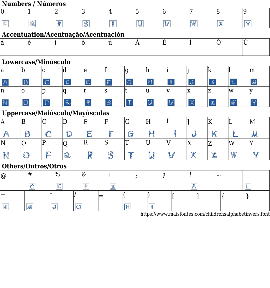 Childrens Alphabet Inverse: Free Font Download | MaisFontes