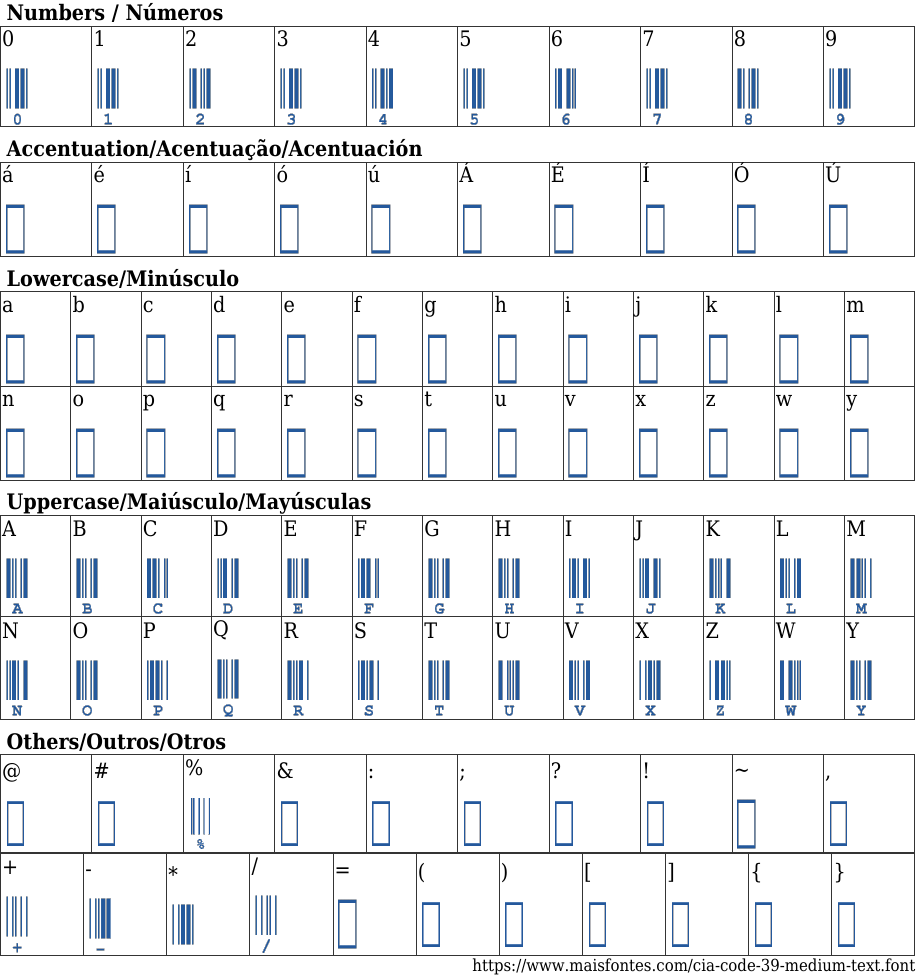 CIA Code 39 Medium Text: Baixar Fonte Grátis | MaisFontes