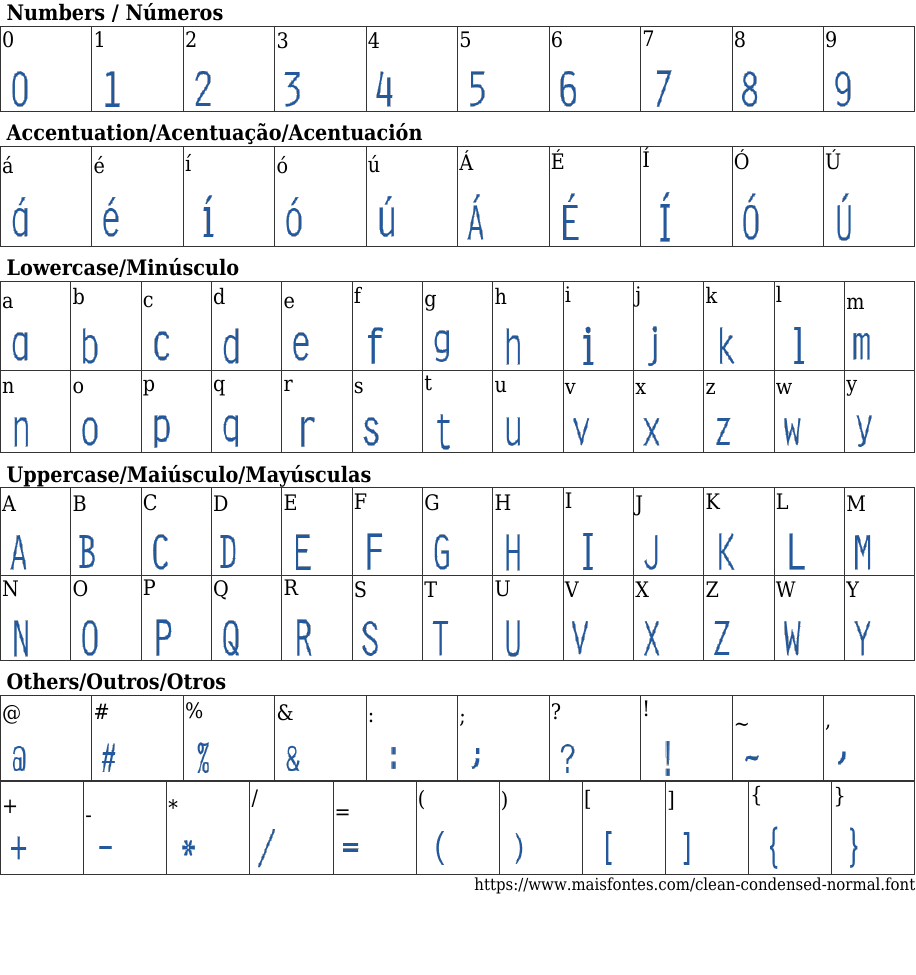 Clean Condensed Normal: Free Font Download | MaisFontes