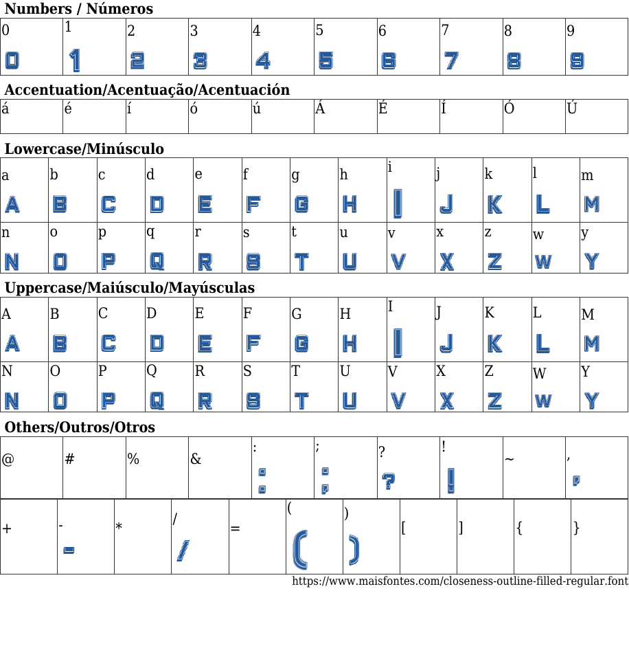 Closeness Outline Filled Regular: Free Font Download | MaisFontes