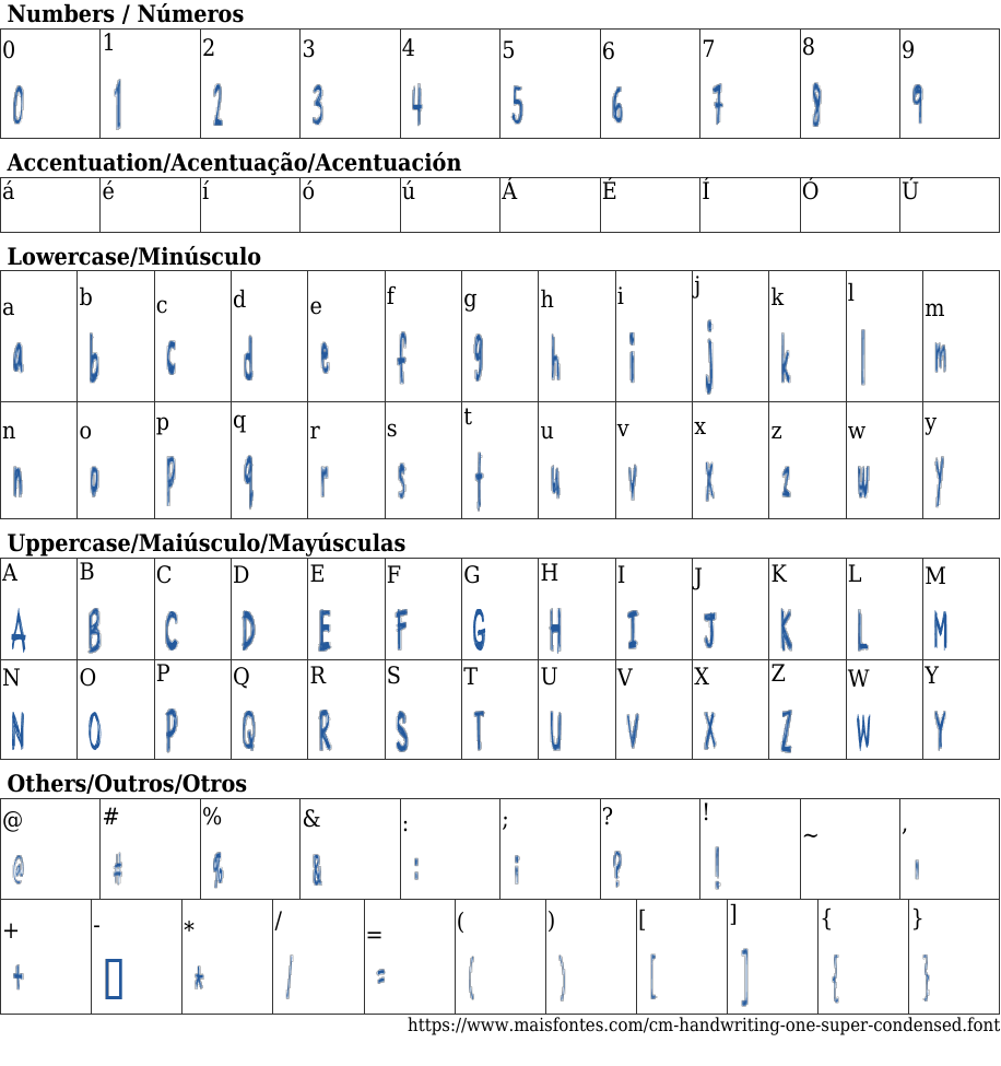 CM Handwriting One Super Condensed: Free Font Download | MaisFontes