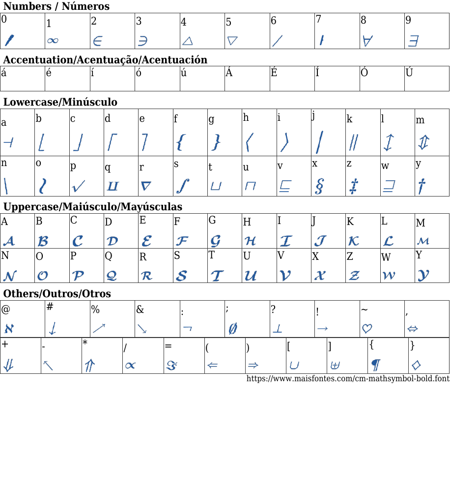 CM MathSymbol Bold Font: Free Download | MaisFontes