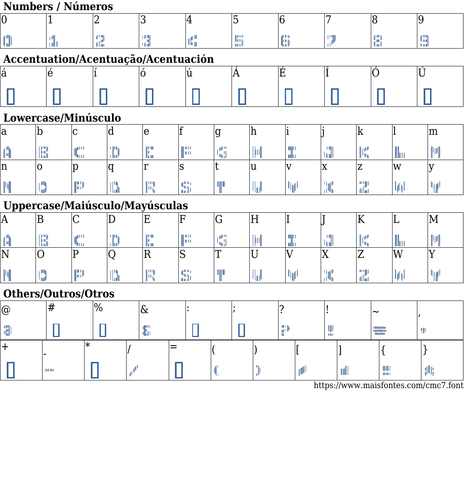 CMC7: Free Font Download | MaisFontes