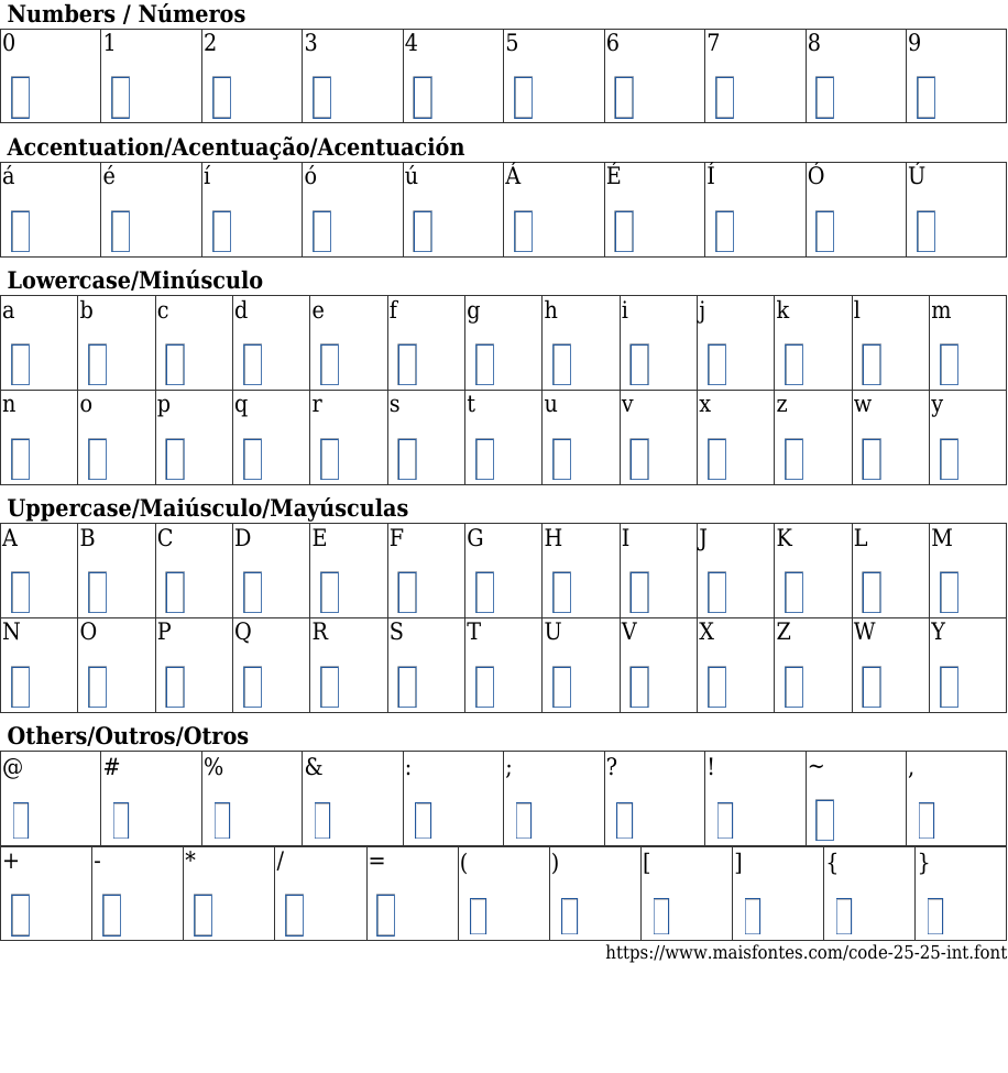 Code 25 25 Int (barcode): Free Font Download | MaisFontes