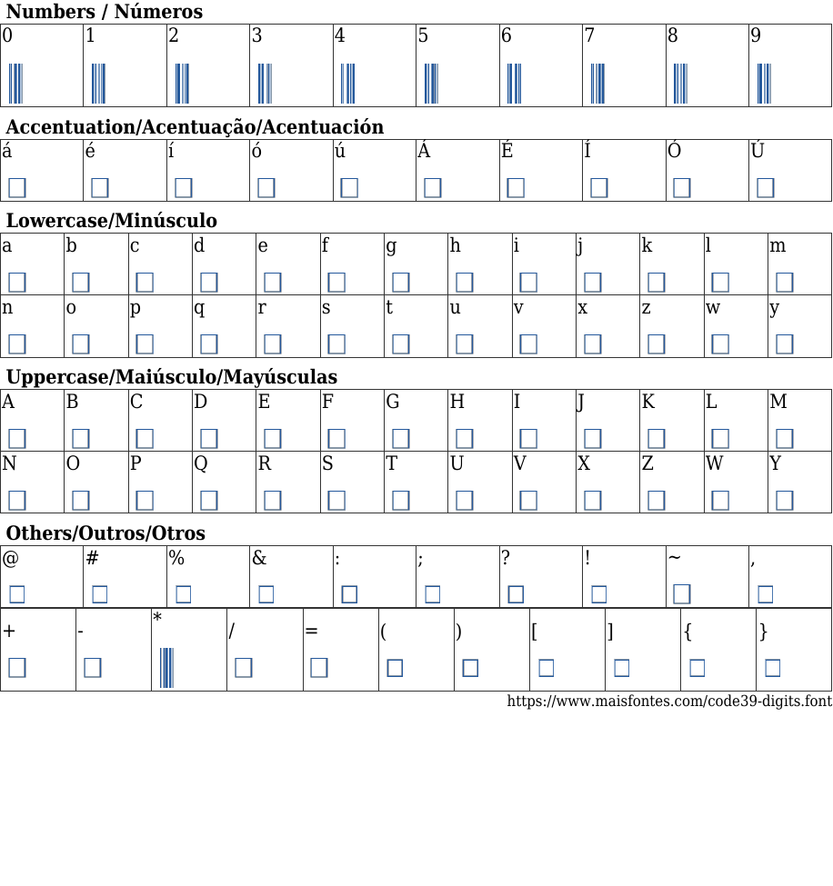 Code39 Digits: Free Font Download | MaisFontes