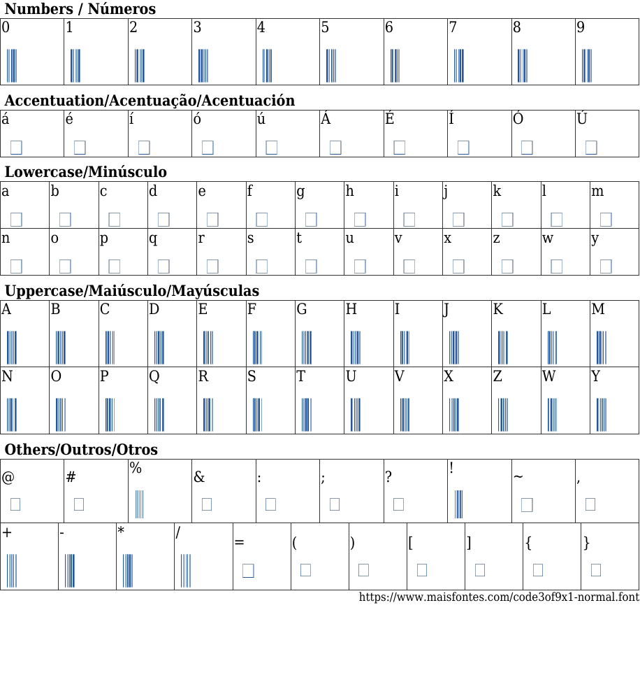 CODE 3 OF 9 X1 NORMAL: Baixar Fonte Grátis | MaisFontes
