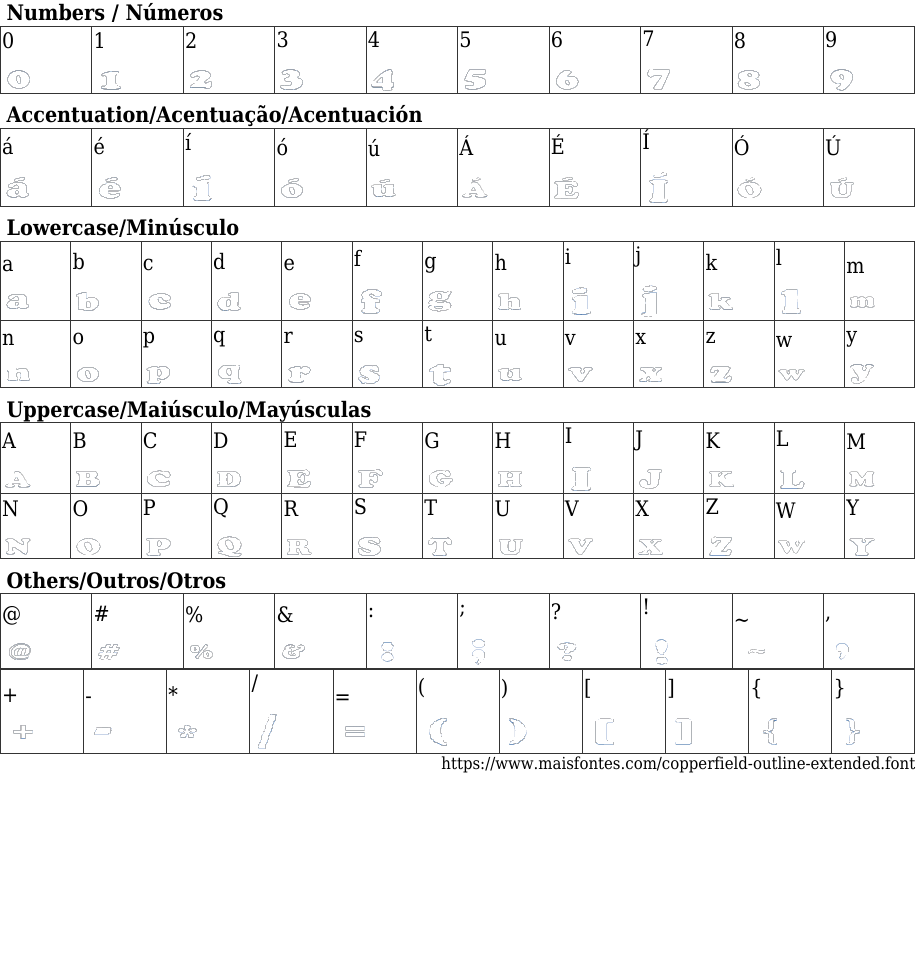 Copperfield Outline Extended Font: Free Download | MaisFontes