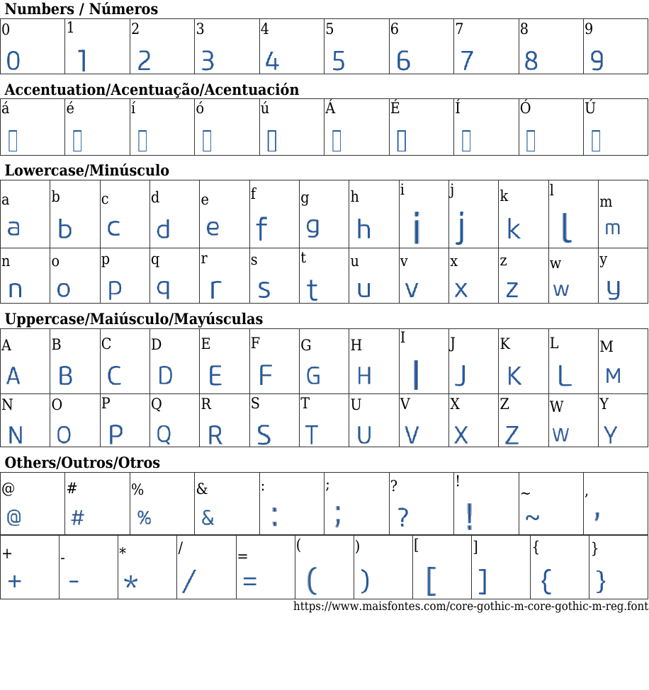 Core Gothic M Font: Free Download | MaisFontes