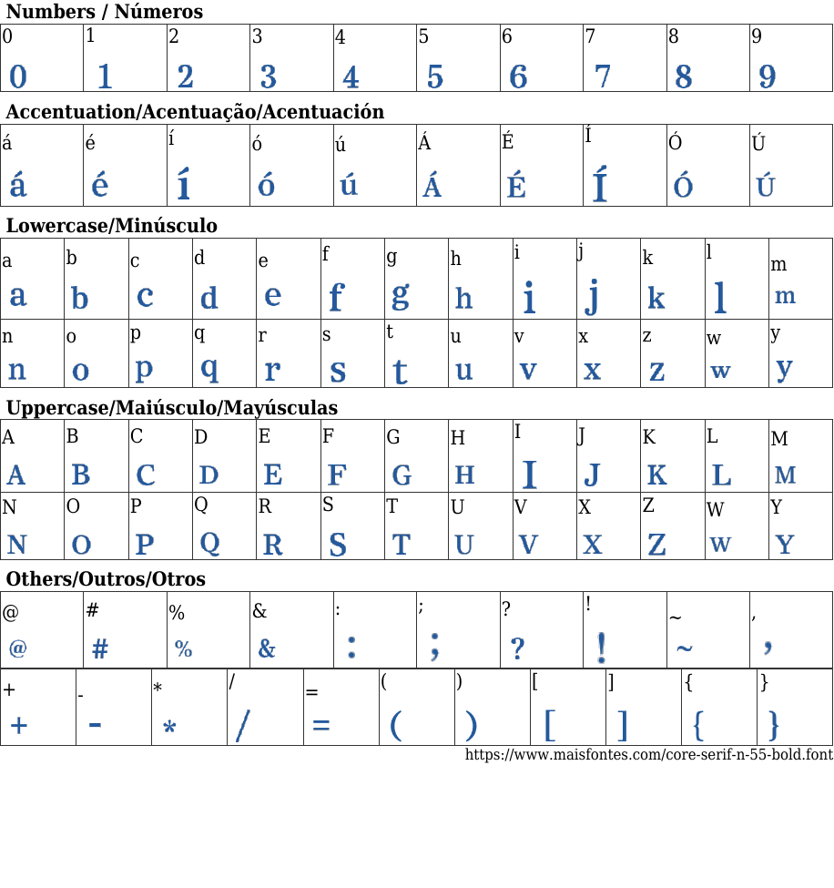 Core Serif N 55 Bold Font: Free Download | MaisFontes
