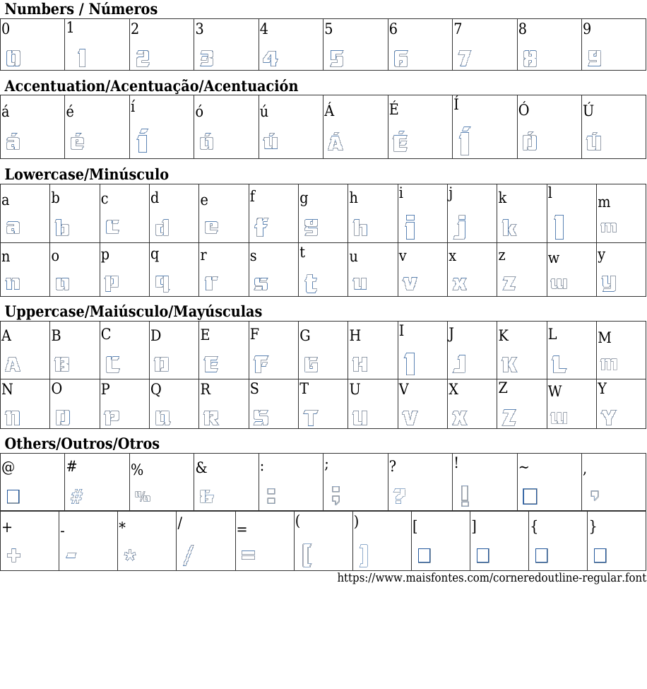 Cornered Outline: Free Font Download | MaisFontes