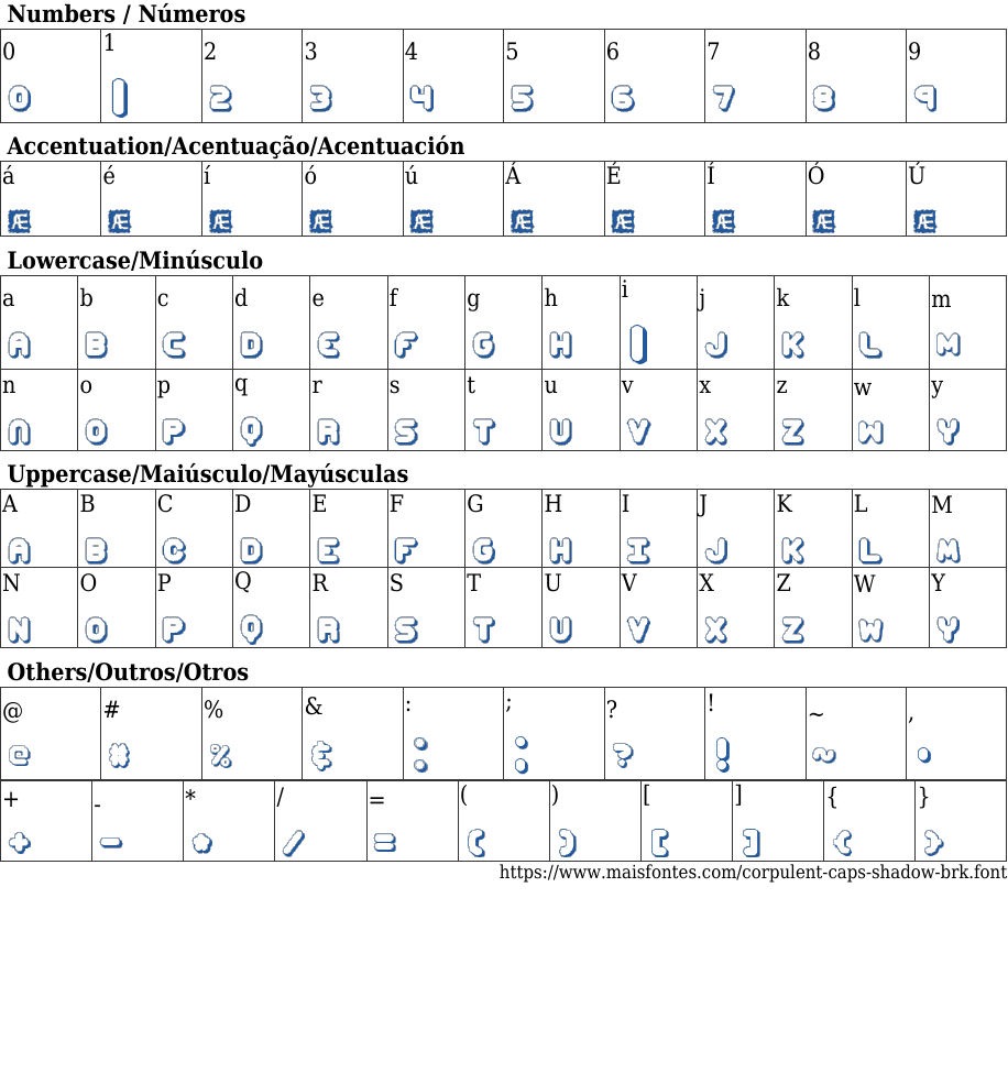 Corpulent Caps Shadow BRK: Free Font Download | MaisFontes