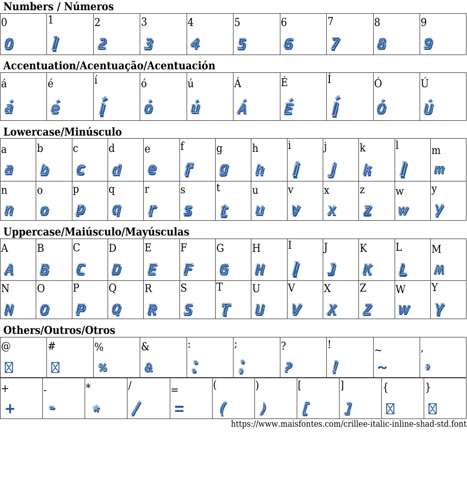 Crillee Std Italic Inline Shadow: Free Font Download | MaisFontes