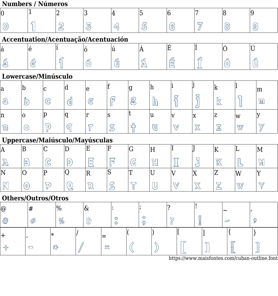 Cuban Outline: Free Font Download | MaisFontes