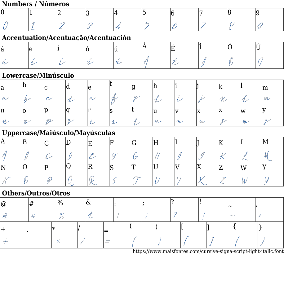 Cursive Signa Script Light Italic Font: Free Download | MaisFontes