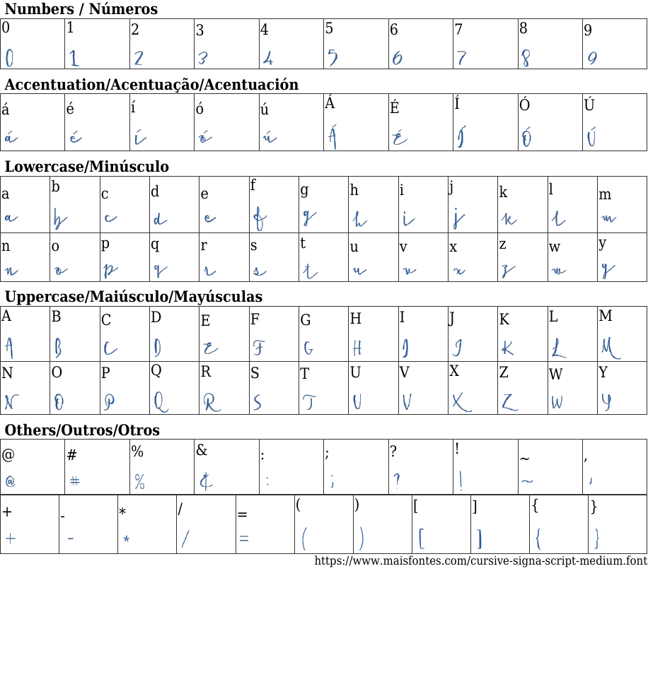 Cursive Signa Script Medium Font: Free Download | MaisFontes