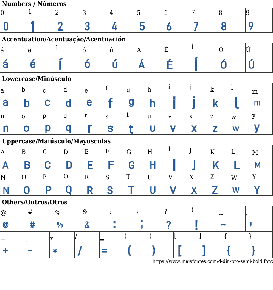 D DIN PRO SemiBold：免费字体下载 | MaisFontes