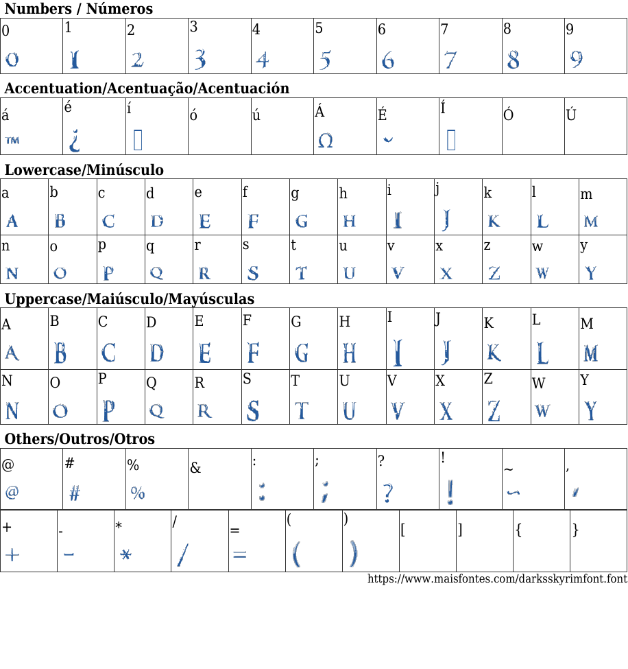 Darks Skyrim Font Font: Free Download | MaisFontes