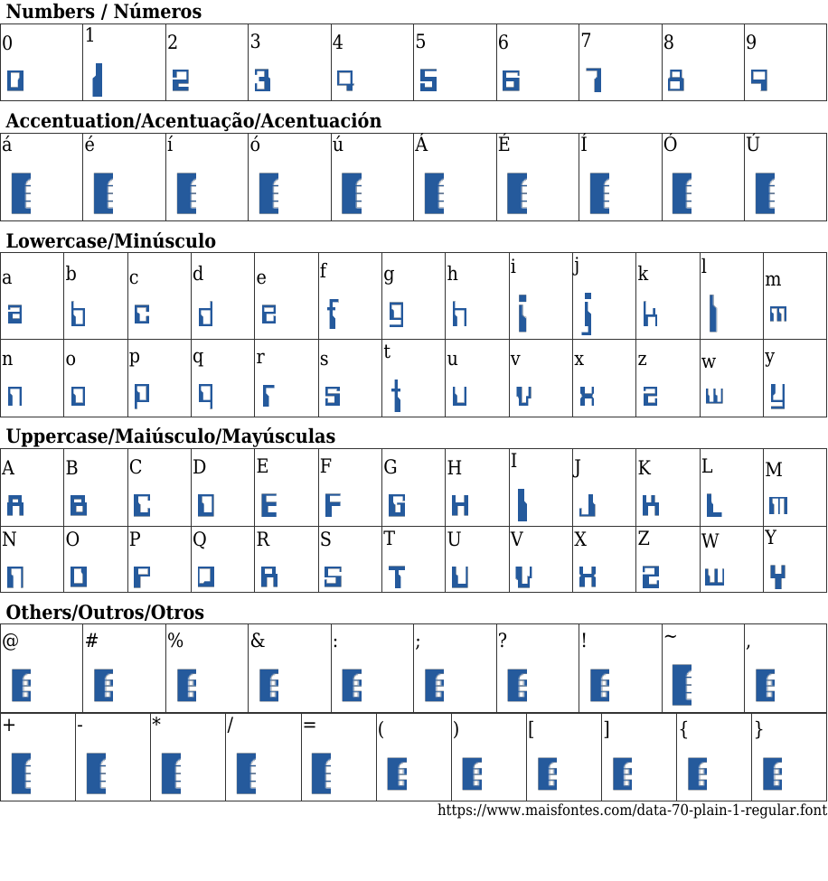 Data 70 plain 1 Regular: Baixar Fonte Grátis | MaisFontes