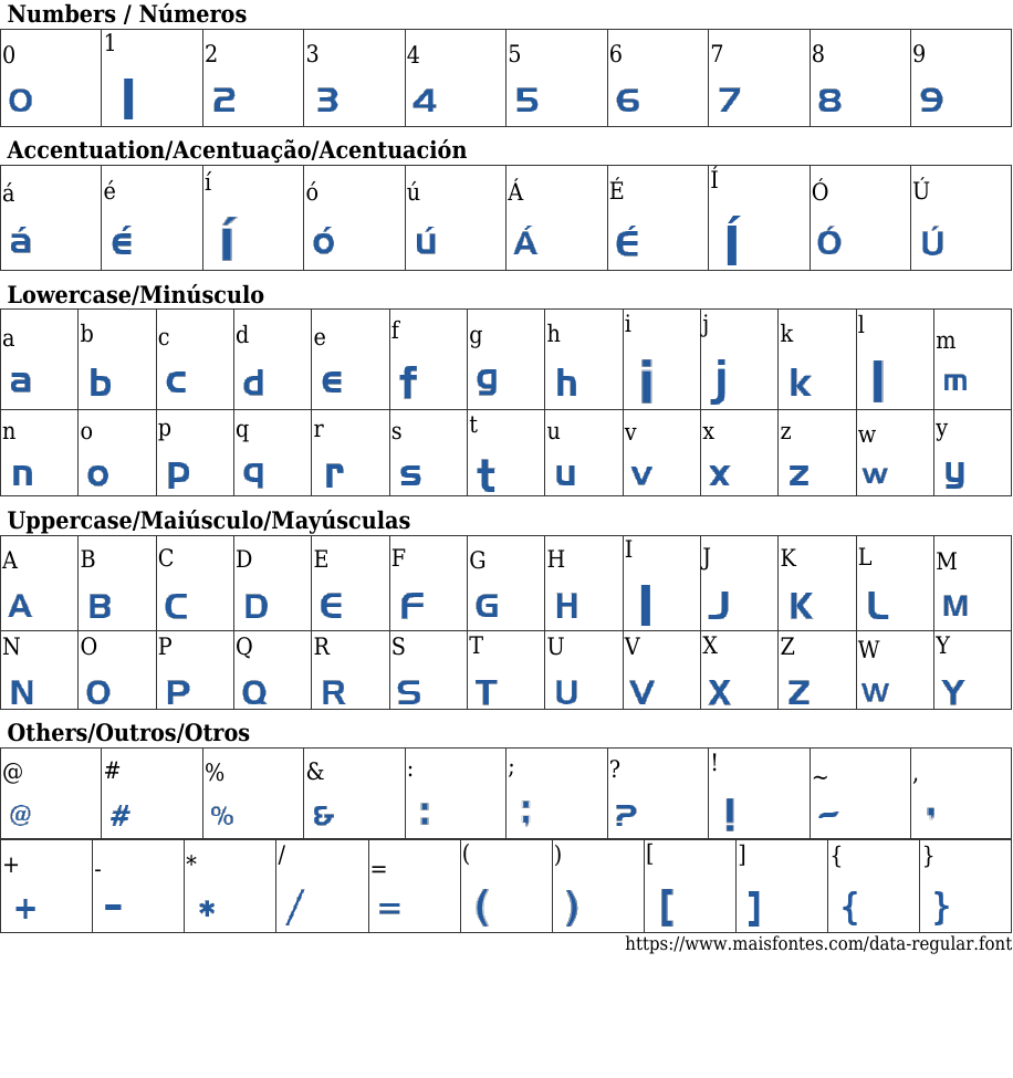Data Regular: Baixar Fonte Grátis | MaisFontes