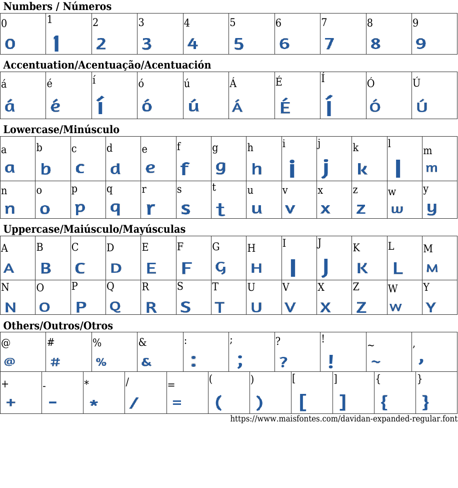 Davidan Expanded Regular: Free Font Download | MaisFontes