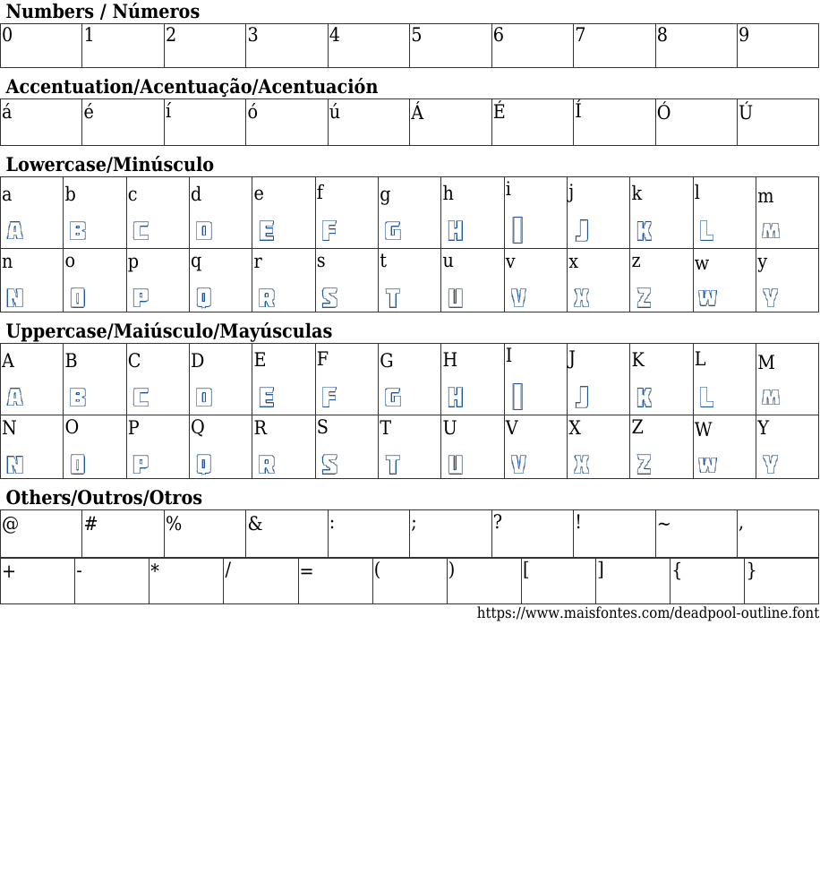 Deadpool Outline: Free Font Download | MaisFontes