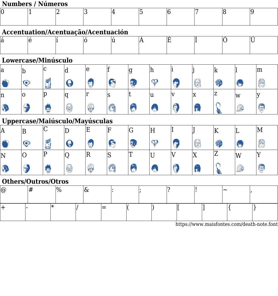 Death Note Icons Font: Free Download | MaisFontes