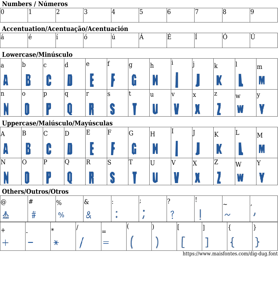 DIG DUG: Free Font Download | MaisFontes