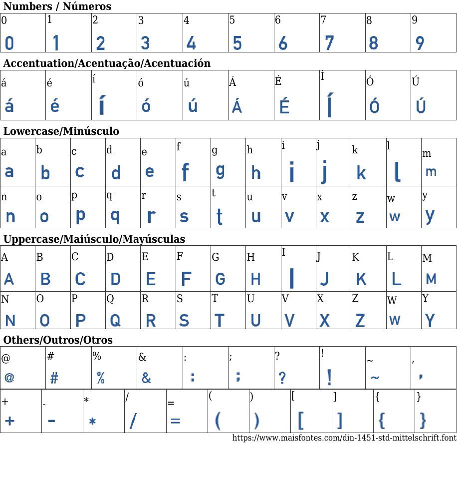 DIN 1451 Std Mittelschrift：免费字体下载 | MaisFontes