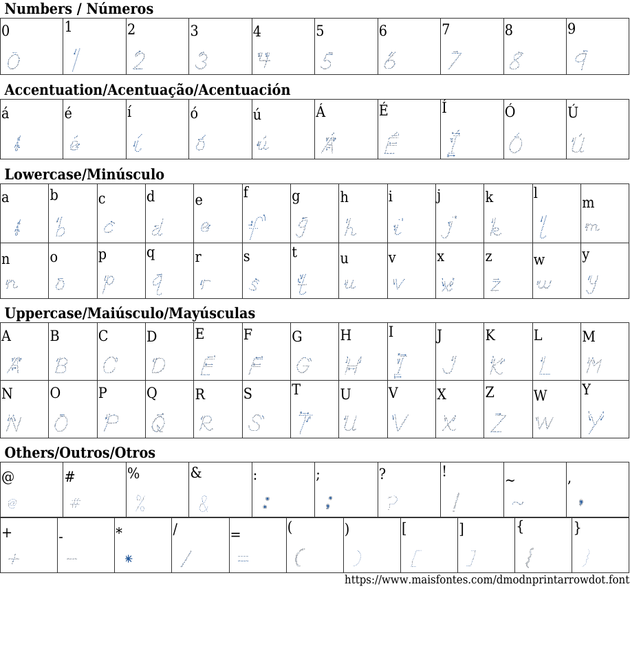 Dmo ND Print Arrow Dot: Free Font Download | MaisFontes