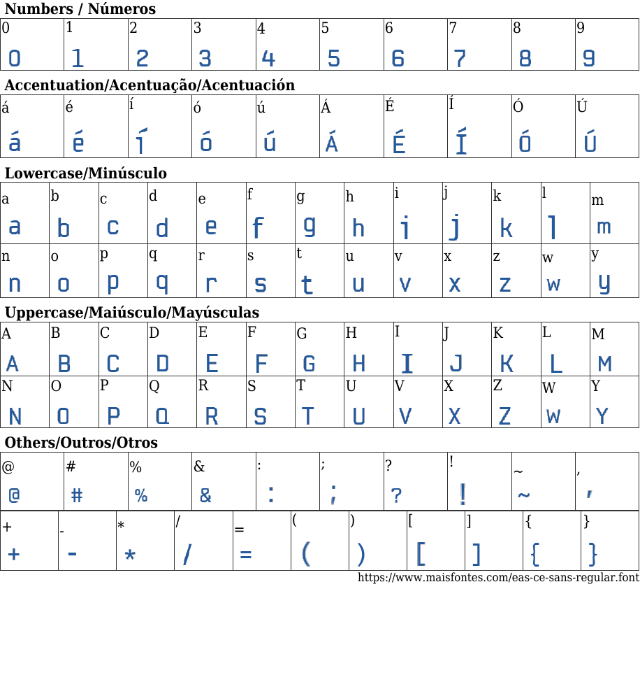 EAS CE Sans Regular: Free Font Download | MaisFontes