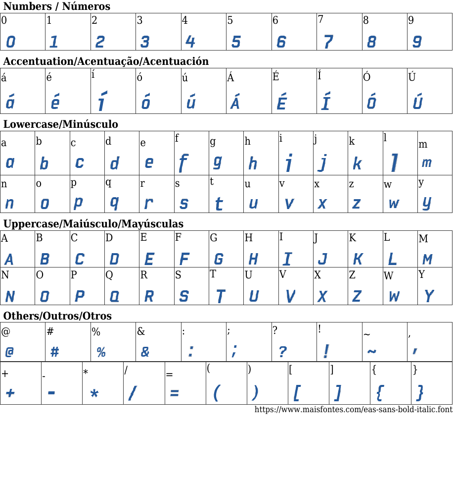 EAS Sans Bold Italic: Free Font Download | MaisFontes