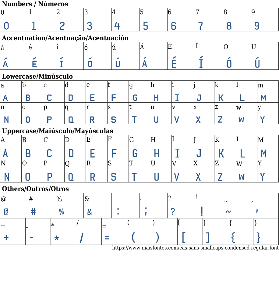 EAS Sans SmallCaps Condensed Regular: Free Font Download | MaisFontes