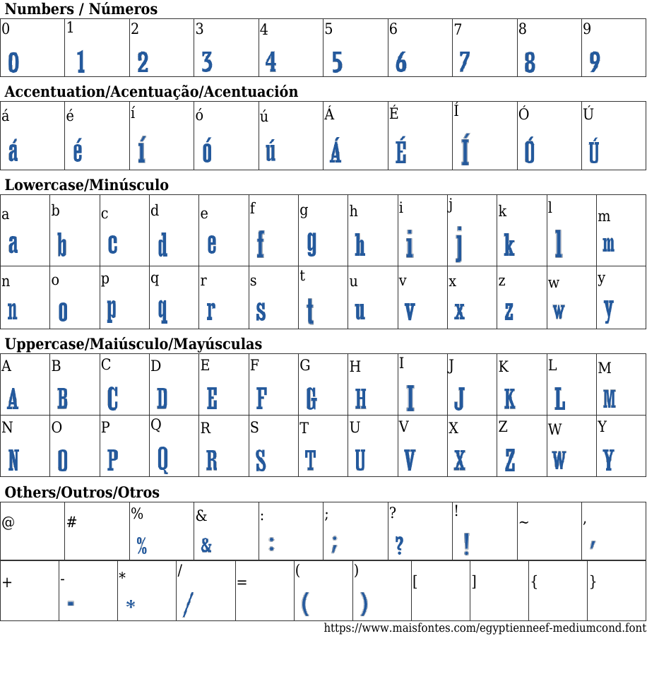 Egyptienne EF Medium Condensed Font: Free Download | MaisFontes