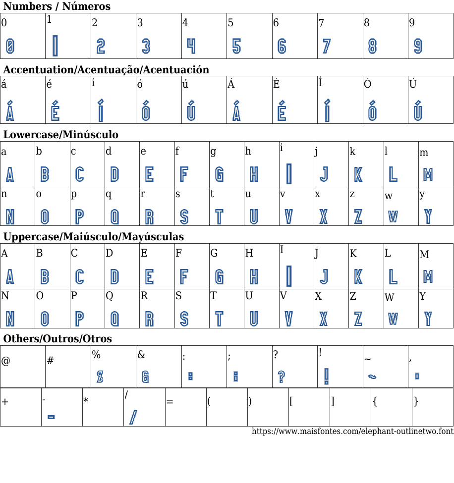 Elephant Normal Outline Two Font: Free Download | MaisFontes