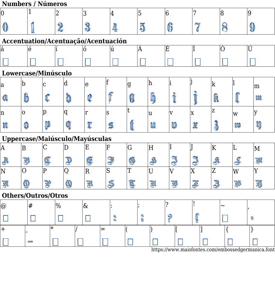 Embossed Germanica: Free Font Download | MaisFontes