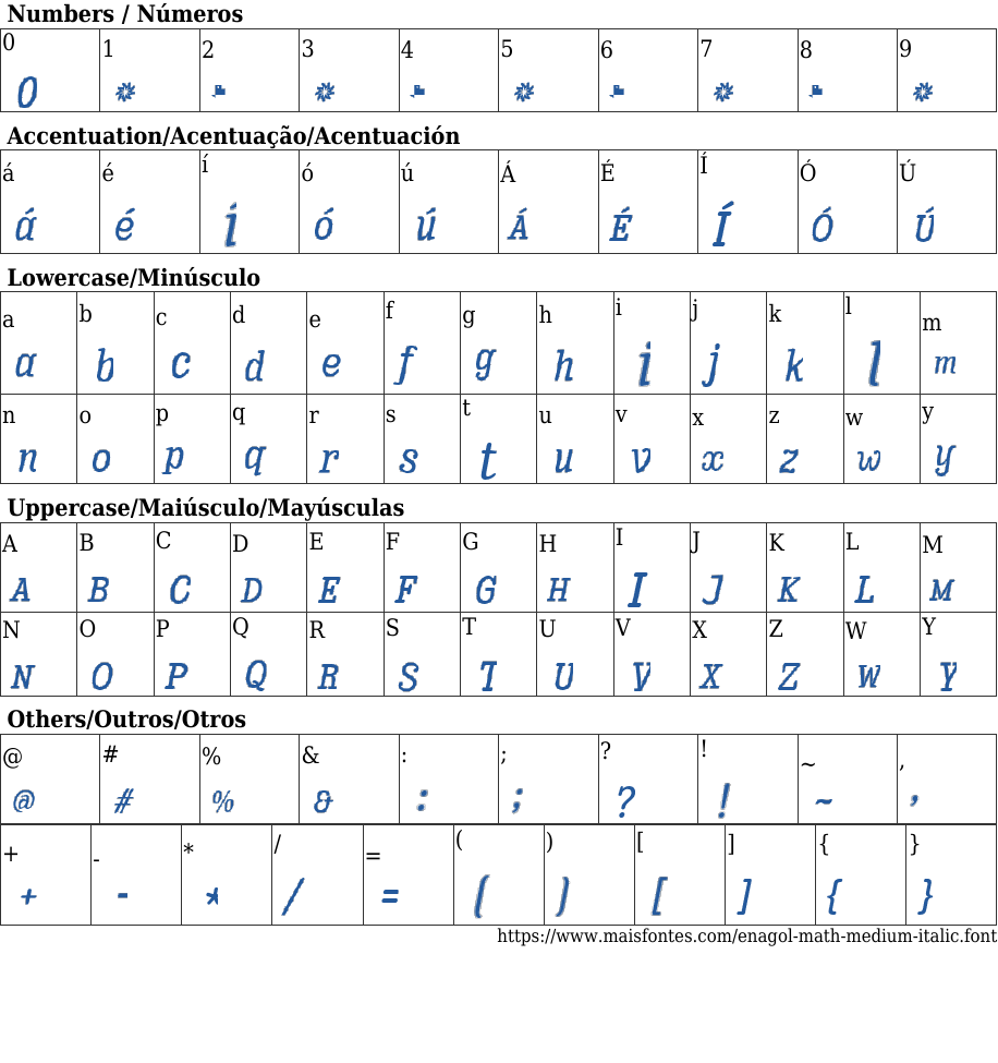 Enagol Math Medium Italic: Download Free Font | MaisFontes
