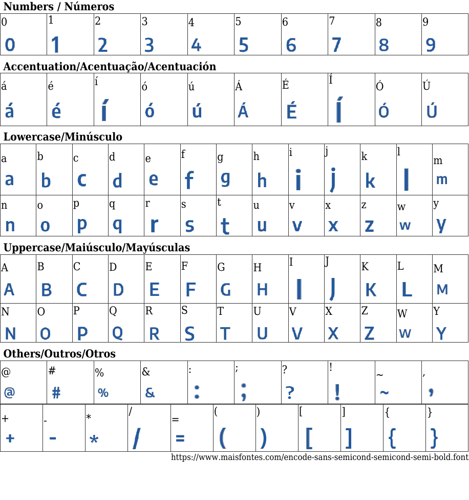 Encode Sans SC SemiCondensed SemiBold: Baixar Fonte Grátis | MaisFontes