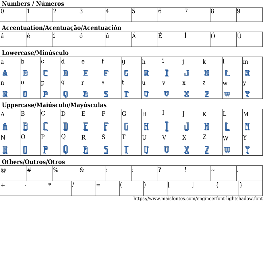 Engineer Font Light Shadow: Free Font Download | MaisFontes