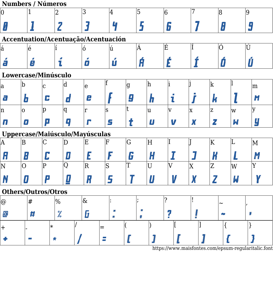 Epsum Regular Italic Font: Free Download | MaisFontes