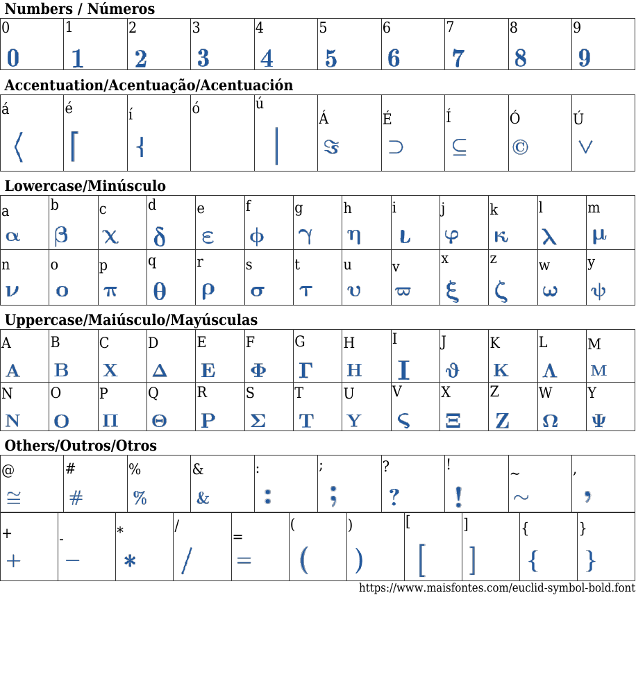 Euclid Symbol Bold: Free Font Download | MaisFontes