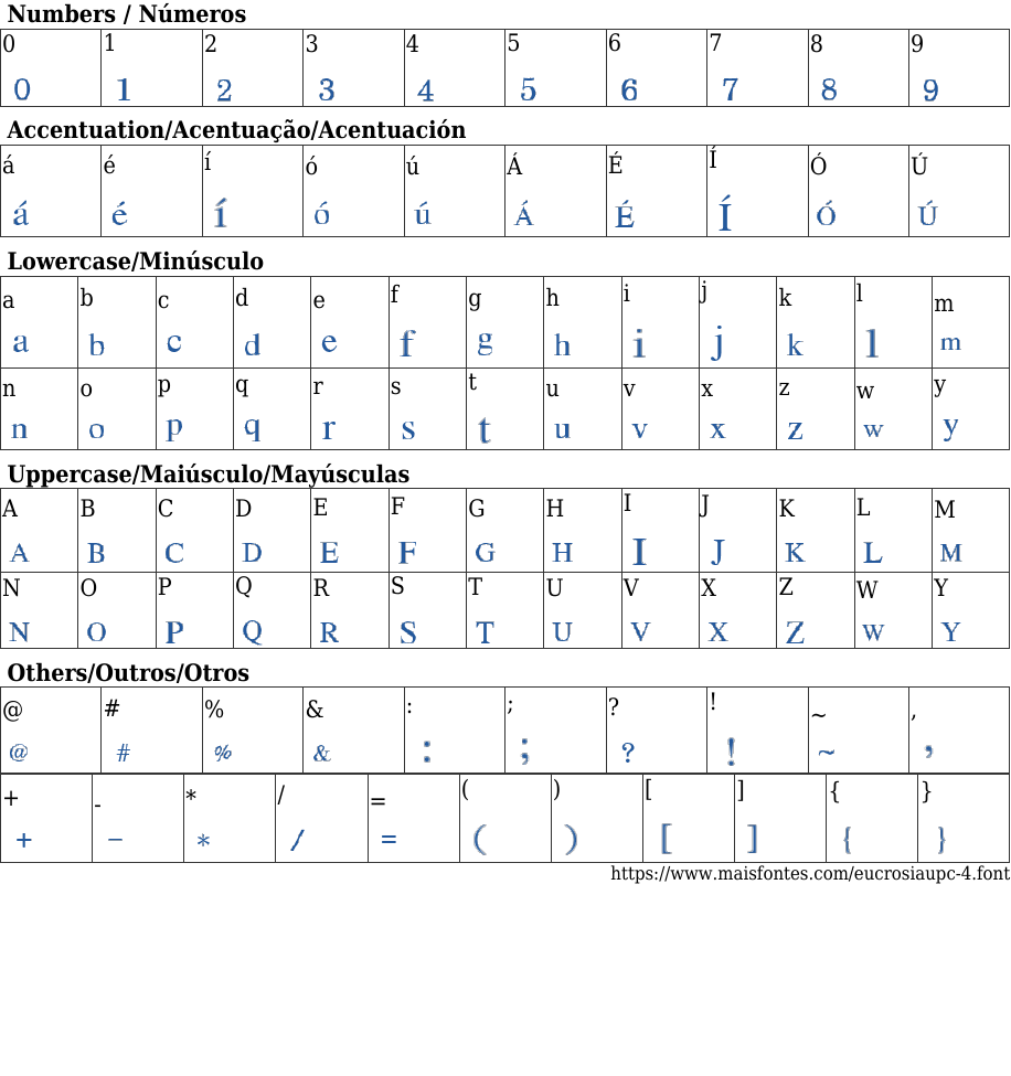 Eucrosia UPC Regular: Free Font Download | MaisFontes