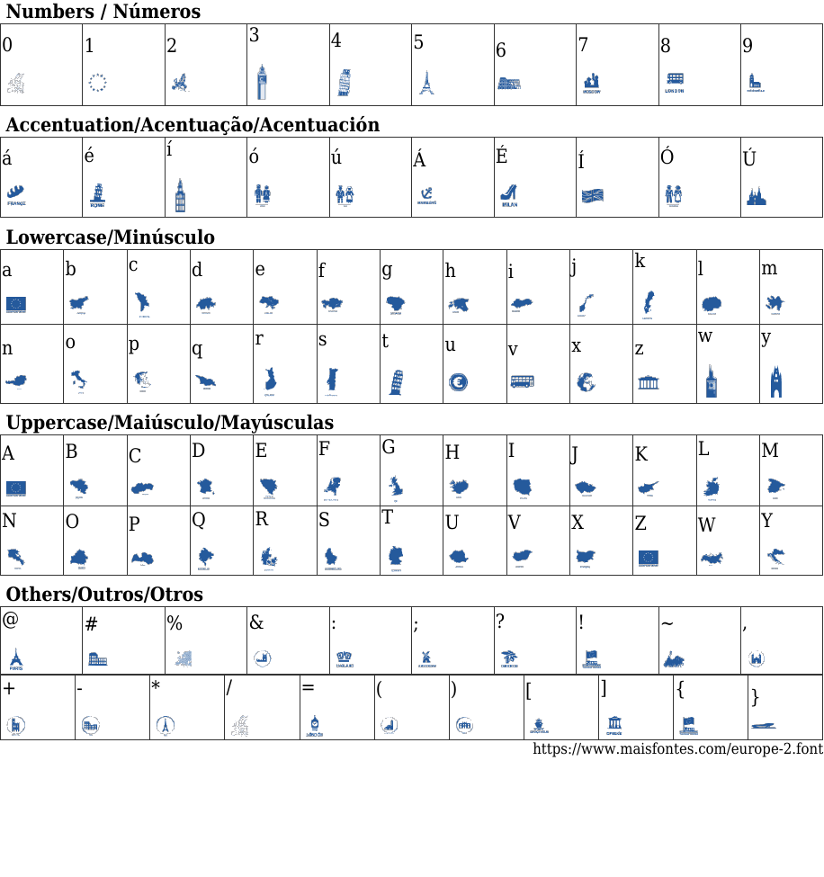 Europe Symbols Font: Free Download | MaisFontes