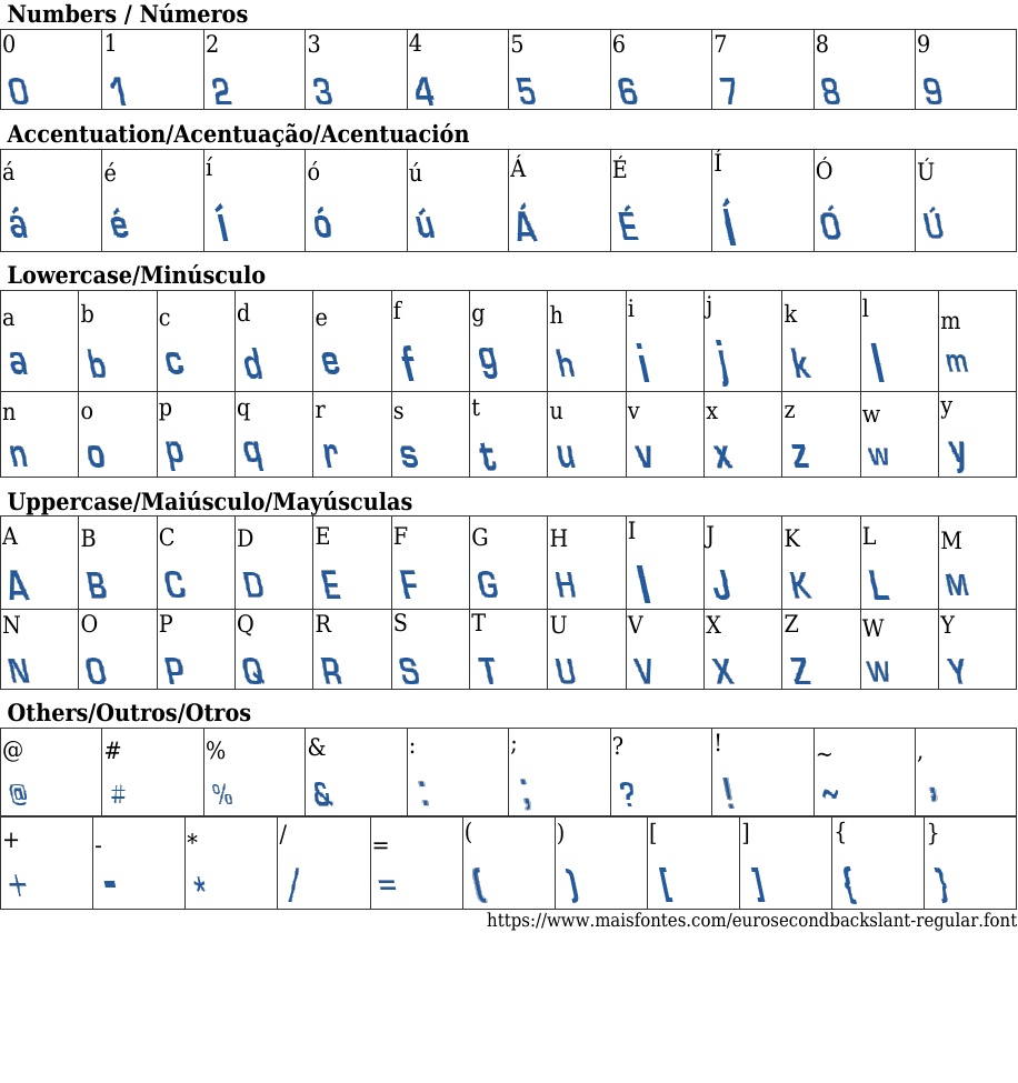 Eurose Condensed Backslant Regular: Free Font Download | MaisFontes