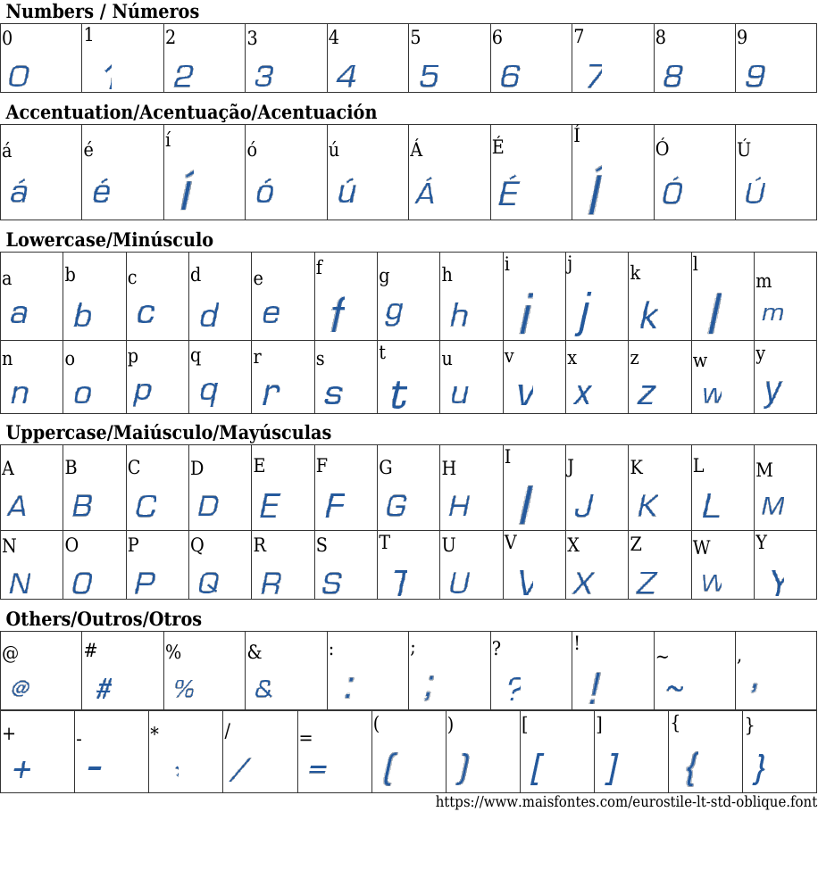 Eurostile LT Std Oblique Font: Free Download | MaisFontes