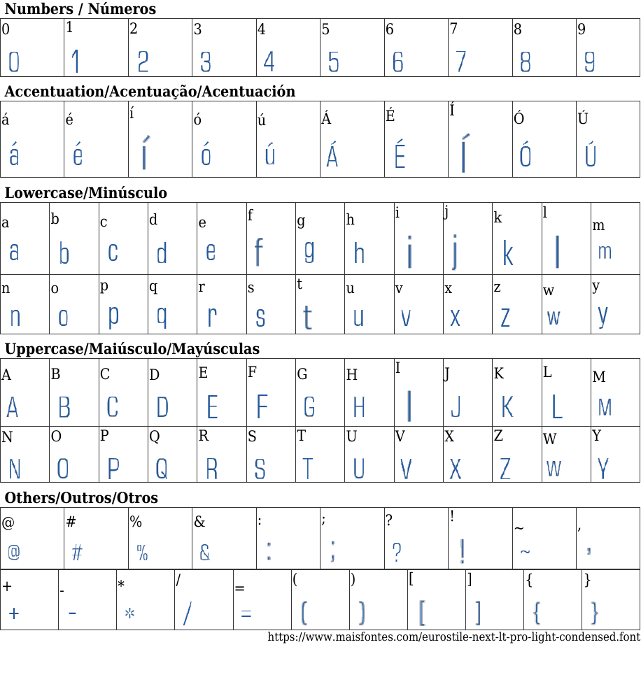 Eurostile Next LT Pro Condensed Light Font: Free Download | MaisFontes